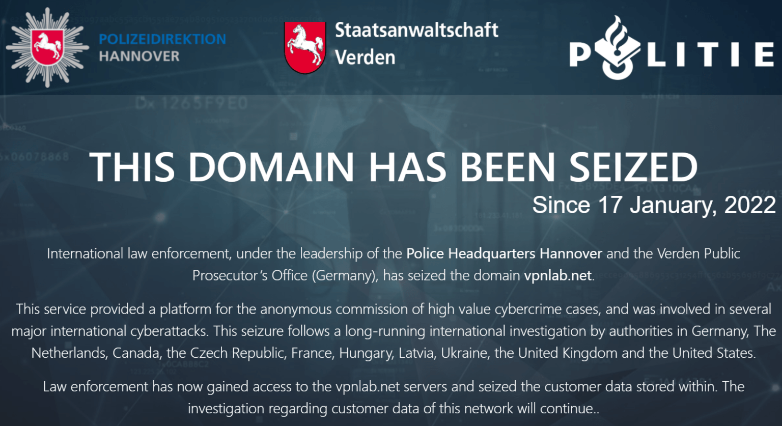 'Criminal' VPN Shut Down By Europol and International Law Enforcement ...